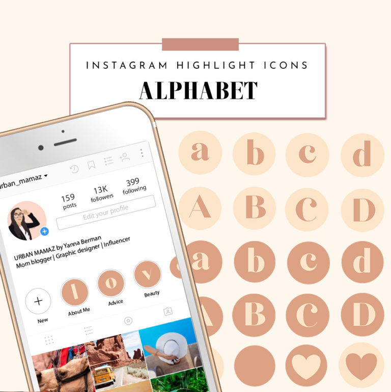 Instagram Highlight Covers ALPHABET - Urban Mamaz Shop