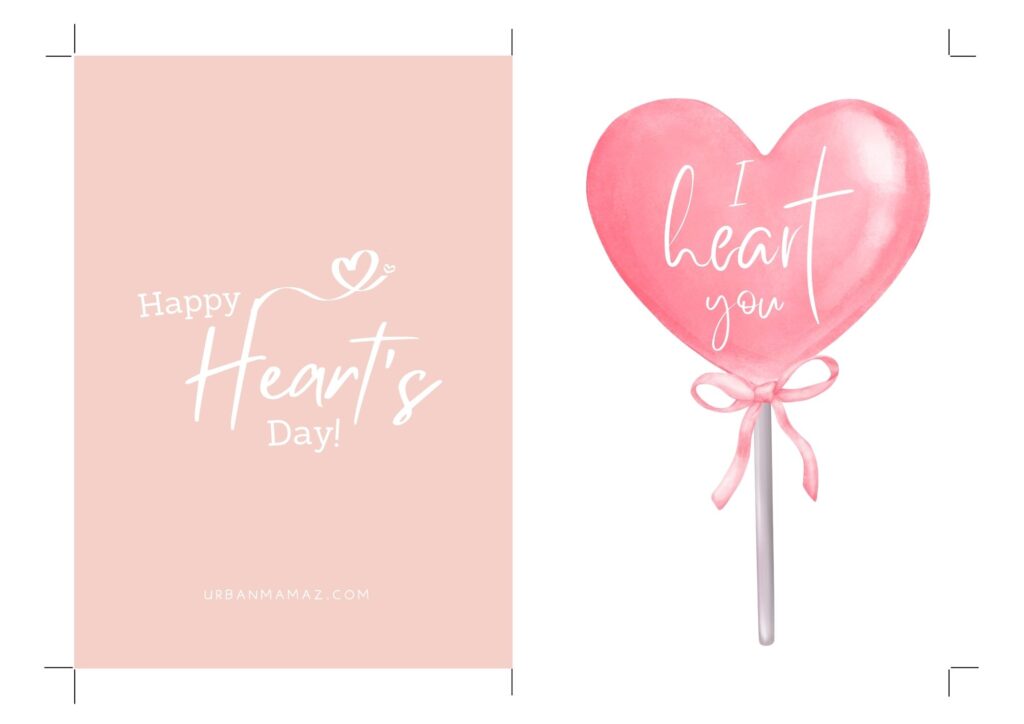 I Heart You - Free Printable Valentine's Day Card - Urban Mamaz Shop